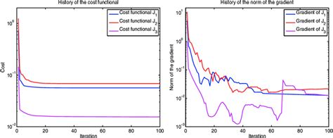 4 First Example Histories Of The Cost Functionals Left And The Download Scientific Diagram