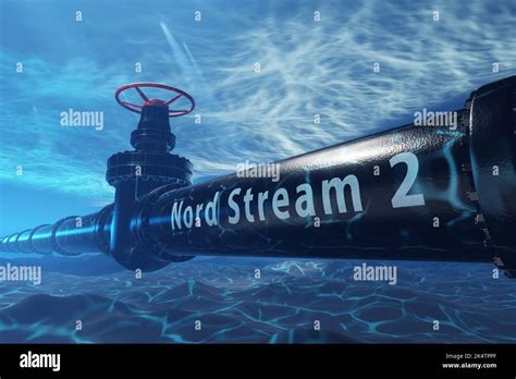 Nord Stream 2 Underwater Natural Gas Pipeline Crossing The Baltic Sea