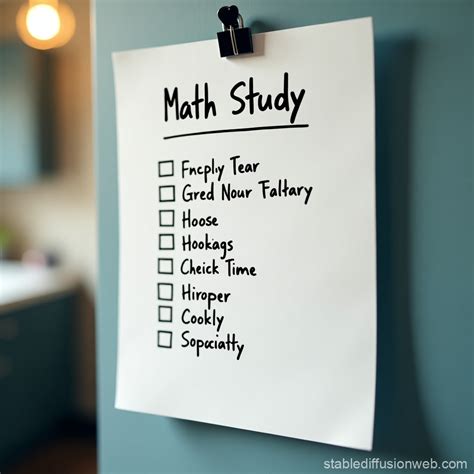 Math Study Checklist On Wall Stable Diffusion Online