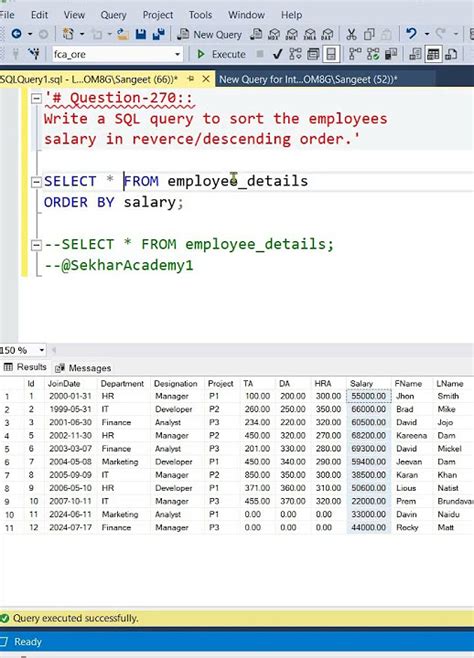 Sql Interview Question 270 Shorts Ytshorts Youtubeshorts Sql Mysql Query