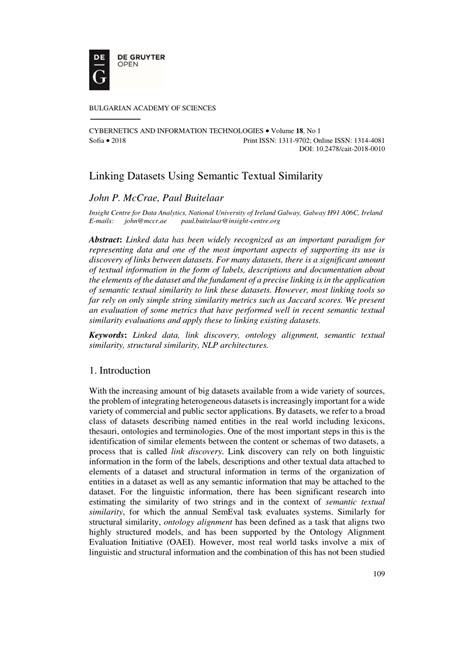 Pdf Linking Datasets Using Semantic Textual Similarity