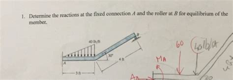 Solved Determine The Reactions At The Fixed Connection A And Chegg Com