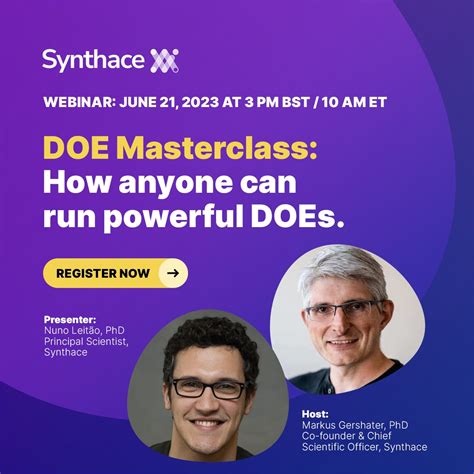 Synthace On Linkedin Webinar Registration Doe Masterclass Anyone Can Run Does Synthace