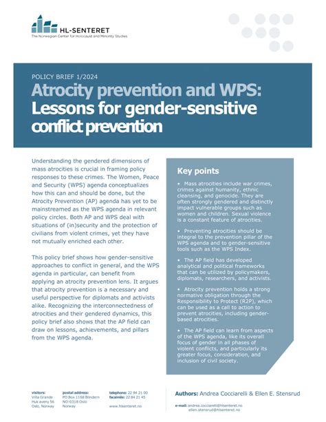 Pdf Atrocity Prevention And Wps Lessons For Gender Sensitive