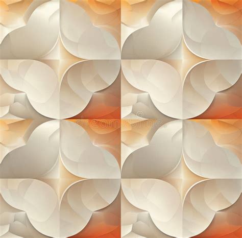 Abstract Geometric Pattern With Overlapping Circles In Orange And Beige