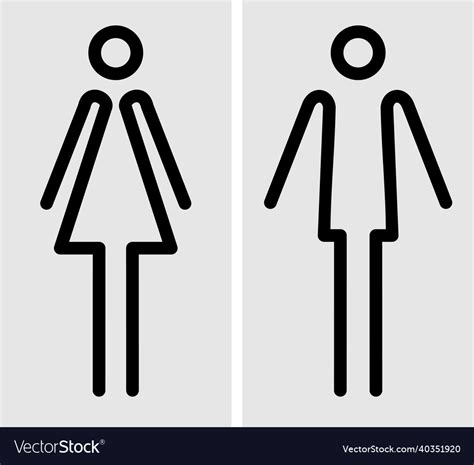 Simple Basic Sign Icon Male And Female Toilet Wc Vector Image