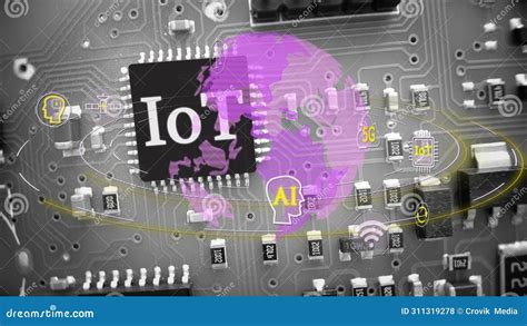 Futuristic Iot Concept With Motherboard 5g Artificial Intelligence
