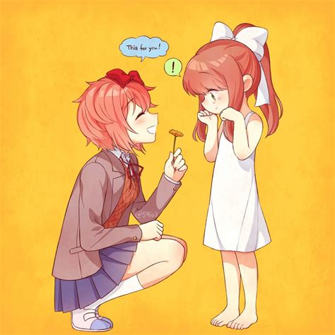 Monika And Sayori Doki Doki Literature Club Drawn By Nangokurou