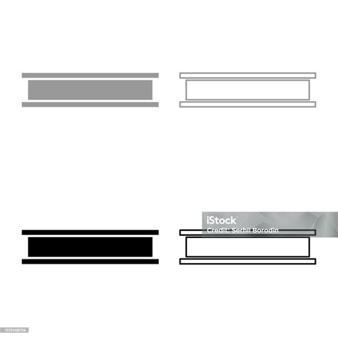 빔 대들보 I빔 강철 막대 레일 조각 건설 금속 산업 개념 건축 자재 세트 아이콘 회색 검정색 벡터 그림 이미지 솔리드 채우기 윤곽선 윤곽선 얇은 플랫 스타일 I형강에 대한