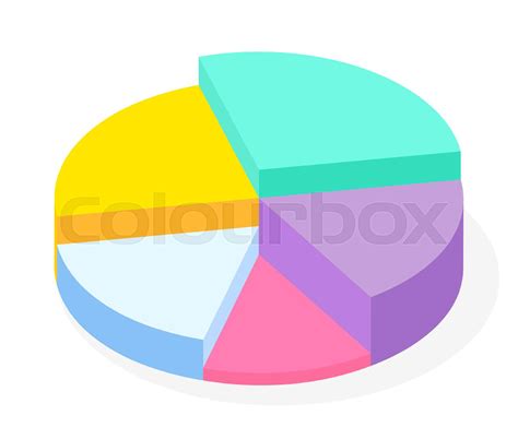 Colorful Vector 3d Pie Diagram Pie Chart Digital Marketing Round