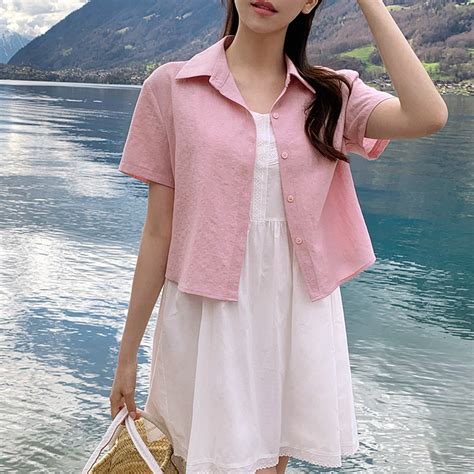 아뜨랑스 여름내내데일리필수템🚚부분당일발송 주문폭주 시에르 링클프리 크롭 여름 반팔 하객 블라우스 반팔블라우스 반팔셔츠 셔츠 Bs7591