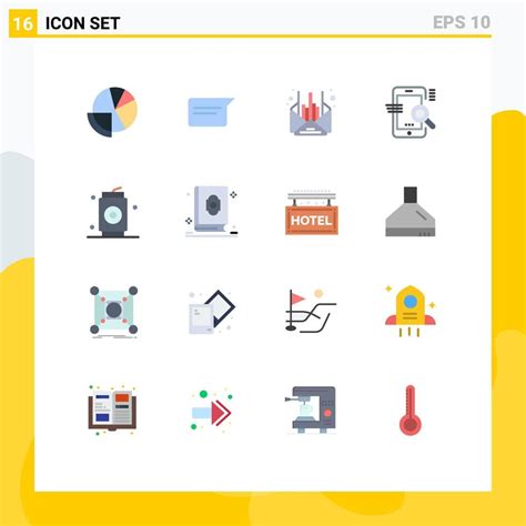 Group Of 16 Modern Flat Colors Set For Configuration Optimize Ui Mobile