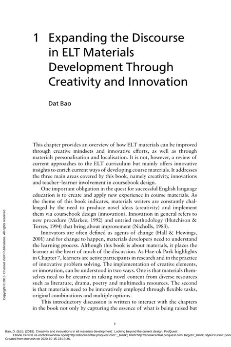 Pdf Expanding The Discourse In Elt Materials Development Through Creativity And Innovation
