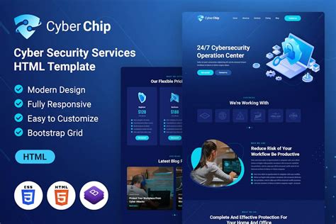 Cyberchip Web Security Html Site Templates Ft Blue And Cctv Envato Elements