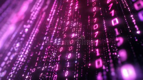 Binary Code In Pink Neon Lights Stock Image Image Of Information