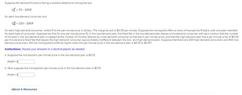 Solved Suppose The Demand Functions Facing A Wireless Chegg Com