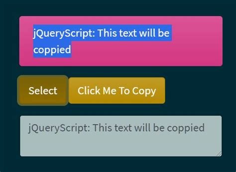 Jquery Plugin To Copy Any Text Into Your Clipboard Copy To Clipboard