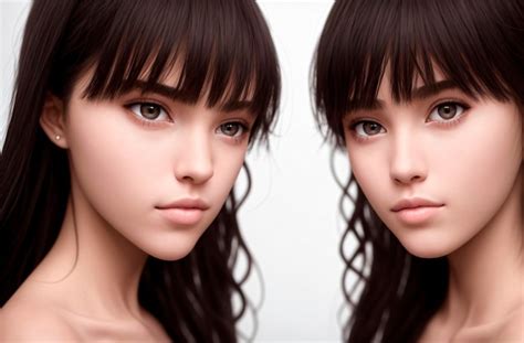 Premium Ai Image Beautiful Twin Girls Generative Ai