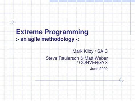 Ppt Extreme Programming An Agile Methodology