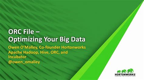 ORC File Optimizing Your Big Data YouTube