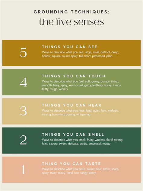 5 Senses Grounding Technique Poster 3 Colors Available For Etsy Uk