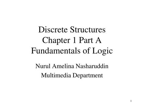 PPT Discrete Structures Chapter Part A Fundamentals Of Logic PowerPoint Presentation ID
