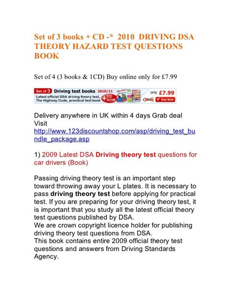 Latest Dsa Driving Theory Test And Hazard Perception Test Book
