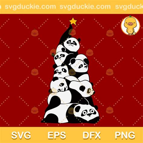 Christmas Tree Pandas Svg Cute Pandas Svg Tree