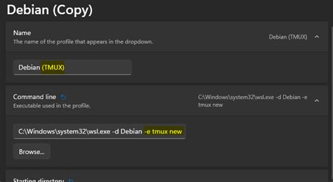 Windows Automating Tmux Startup In Wsl With Windows Terminal