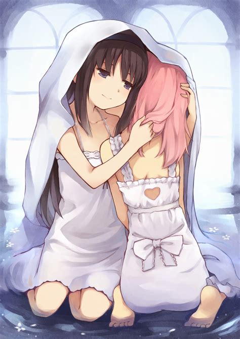 Safebooru 2girls Akemi Homura Alternate Hairstyle Back Cutout