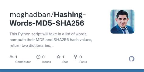 Github Moghadbanhashing Words Md5 Sha256 This Python Script Will Take In A List Of Words