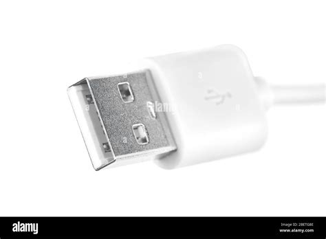 Close Up White Usb Cable Plug Isolated On White Background Stock Photo Alamy