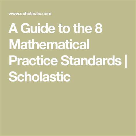 Guide To The 8 Mathematical Practice Standards