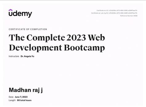 Completed Web Development Course On Udemy Madhan Raj Posted On The Topic Linkedin