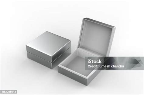 브랜딩 프리젠 테이션 및 모의 업 3d 일러스트를위한 내부 여우와 흰색 빈 고급 단단한 상자 0명에 대한 스톡 사진 및 기타 이미지 Istock