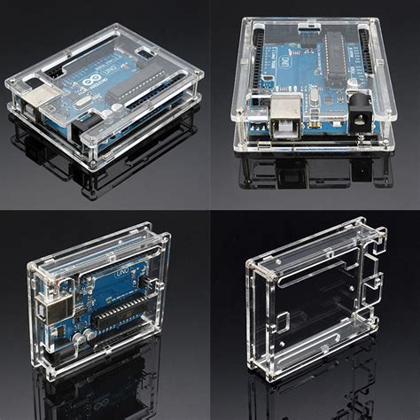 Transparent Clear Acrylic Case Shell Enclosure Computer Box For Arduino