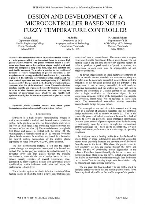 Pdf Design And Development Of A Microcontroller Based Neuro Fuzzy