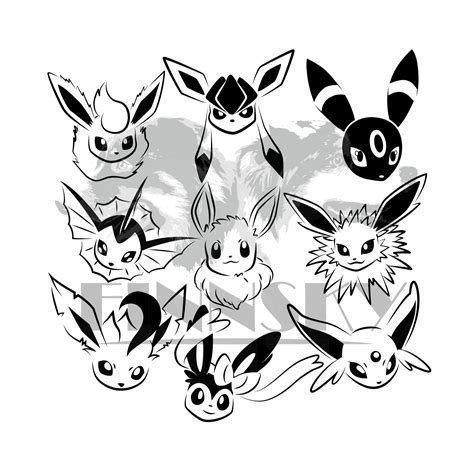 Eeveelutions Layered Svg Etsy Uk
