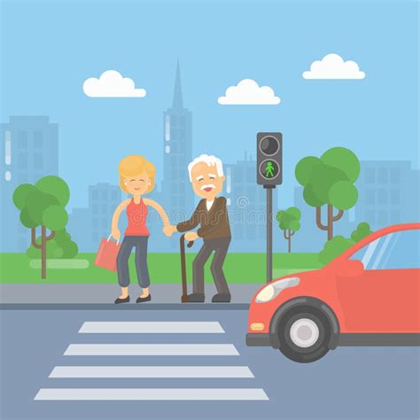 Old Man Crossing Street Stock Illustrations 99 Old Man Crossing