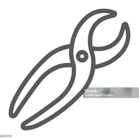 치과 펜 선 아이콘 구강 및 치과 의료 집게 벡터 그래픽 흰색 배경 Eps 10에 선형 패턴을 서명합니다 개인 장식품에 대한 스톡 벡터 아트 및 기타 이미지 Istock