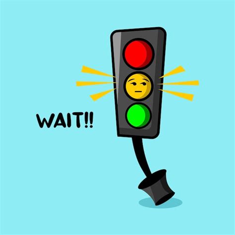 Premium Vector Caution Traffic Light Vector Illustration