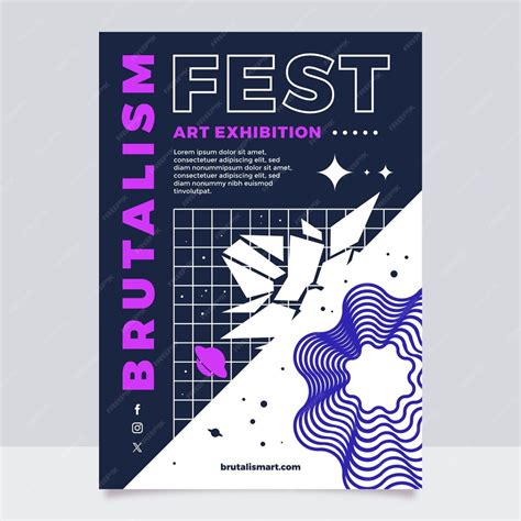 Free Vector Flat Design Brutalism Poster Template