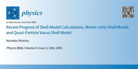 Nuclear Shell Model Review By Noritaka Shimizu Physics Mdpi Posted On