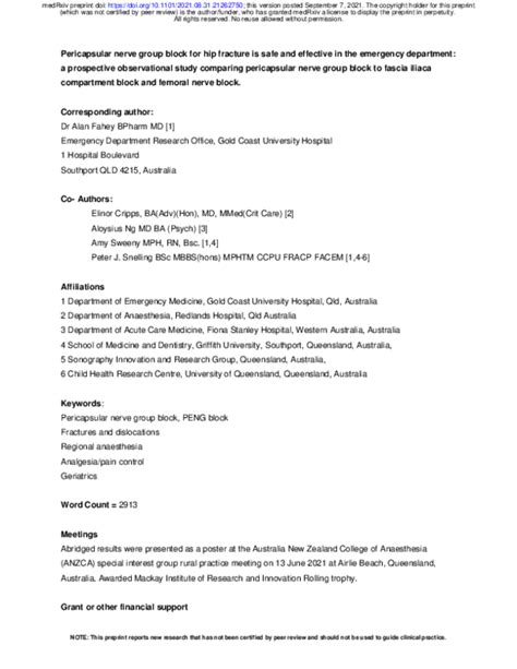 Pdf Pericapsular Nerve Group Block For Hip Fracture Is Safe And Effective In The Emergency