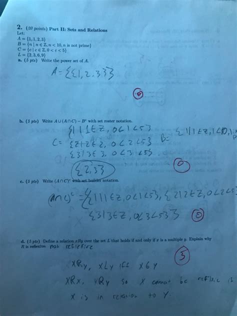 Solved Points Part II Sets And Relations Let A Chegg Com