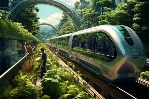 Premium Ai Image Sustainable Transportation Infrastructure Future