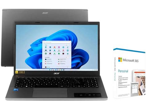Notebook Acer Aspire Intel Core I GB RAM GB SSD Microsoft Personal Office