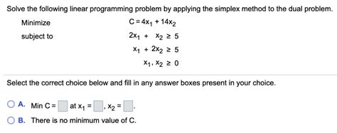 Solved Solve The Following Linear Programming Problem By