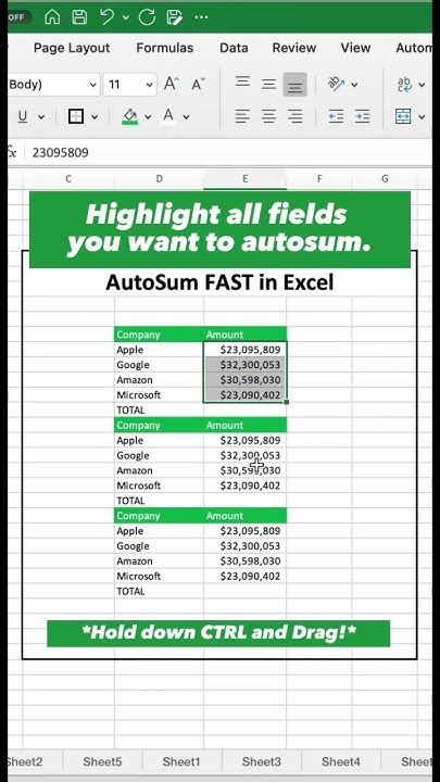 Autosum Fast In Excel With This Shortcut 💪🏼 Excel Exceltutorial
