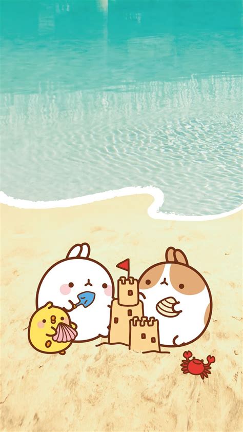 몰랑이의 여름휴가 배경[스마트폰배경 720 1280 여름배경 몰랑이 배경 폰배경 바다배경] 네이버 블로그 Molang Wallpaper Cute